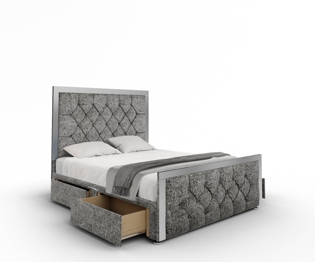 Chesterfield Mirrored Divan Bed Set With Footboard – Sleep Village UK